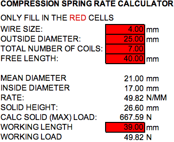 Compression Spring Rate Calculator | JB Springs